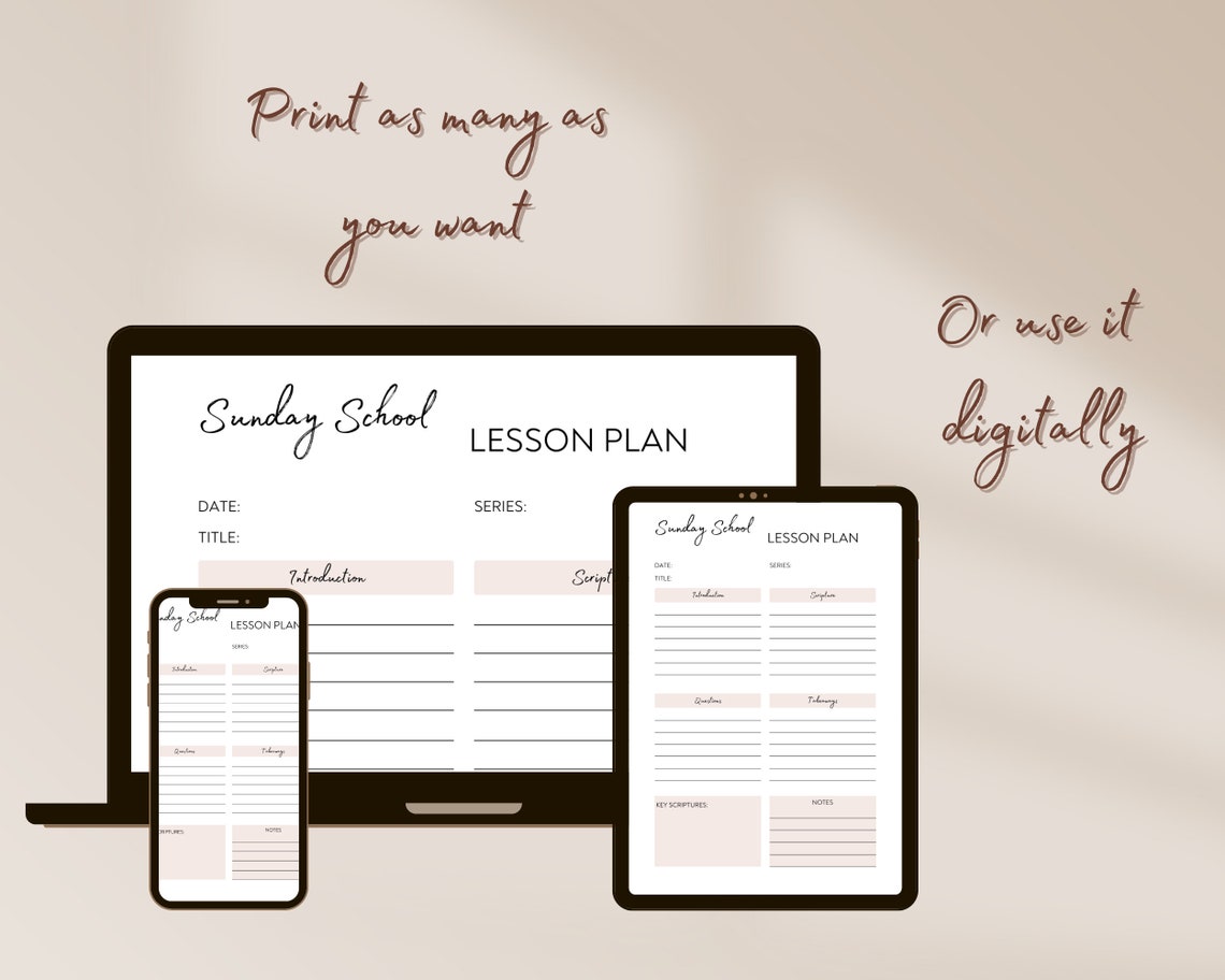 Sunday School Lesson Plan Printable, Sunday School Teacher Planner ...