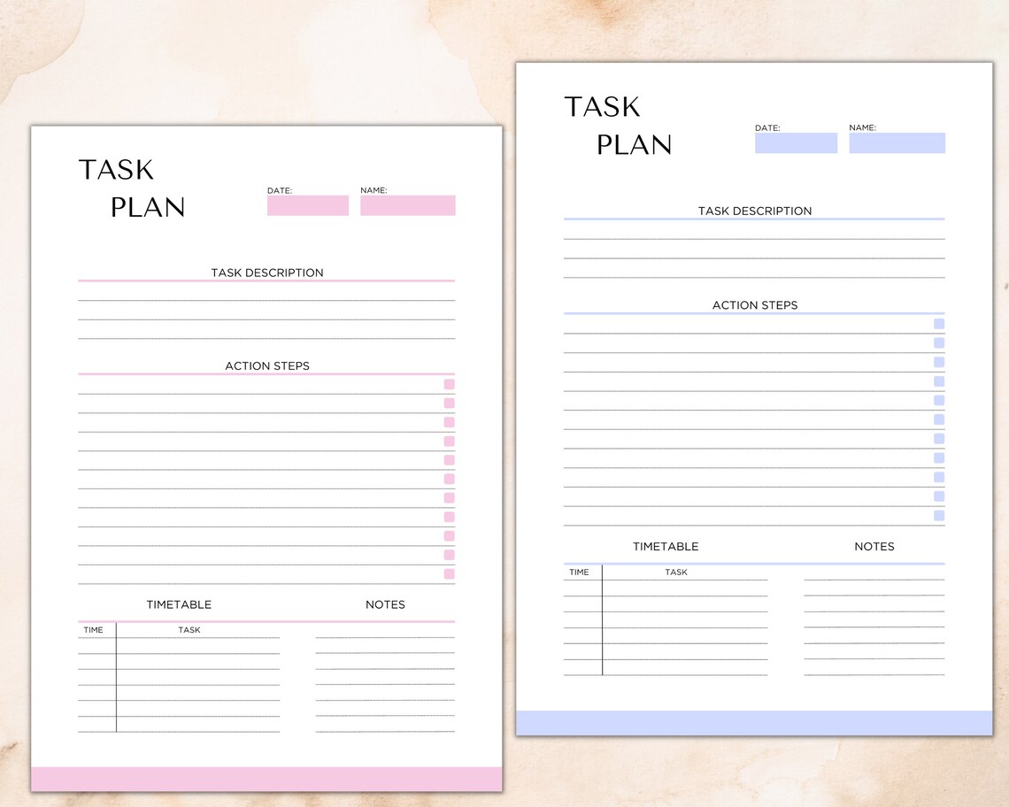 Task Planner Printable, Editable ADHD Task Plan, Project Planner, Task ...