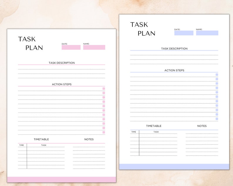 Task Planner Printable, Editable ADHD Task Plan, Project Planner, Task ...