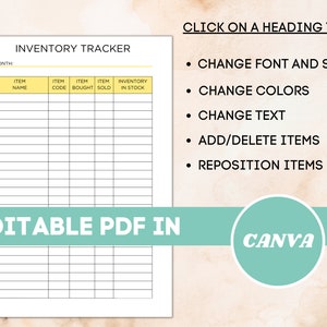 Inventory Tracker Printable, Inventory Management Form, Inventory Sheet ...