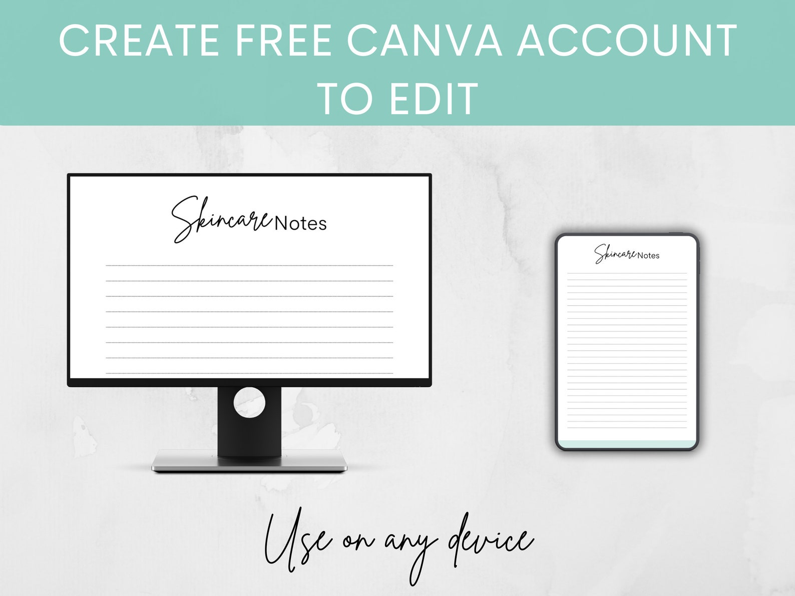 Printable Skincare Notes Template, Editable Skincare Routine Log ...