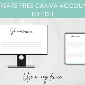 Printable Skincare Notes Template, Editable Skincare Routine Log ...