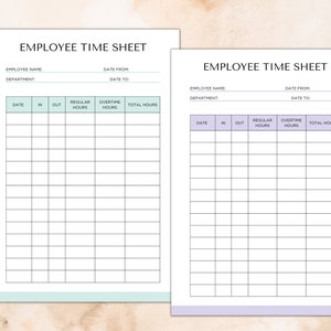 Employee Time Sheet Printable, Editable Employee Scheduling Time ...