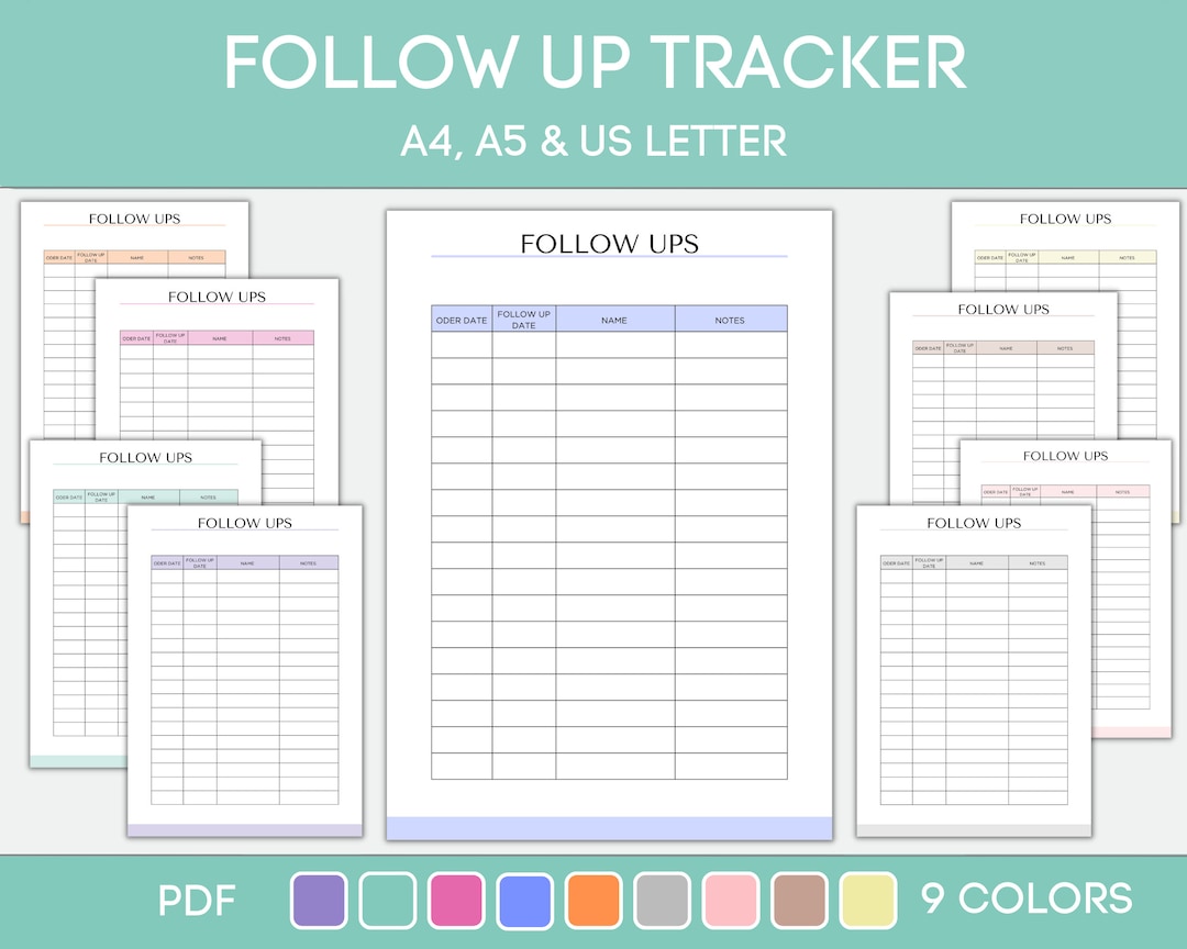 Printable Follow up Tracker, Editable Customer Tracker, Small Business ...