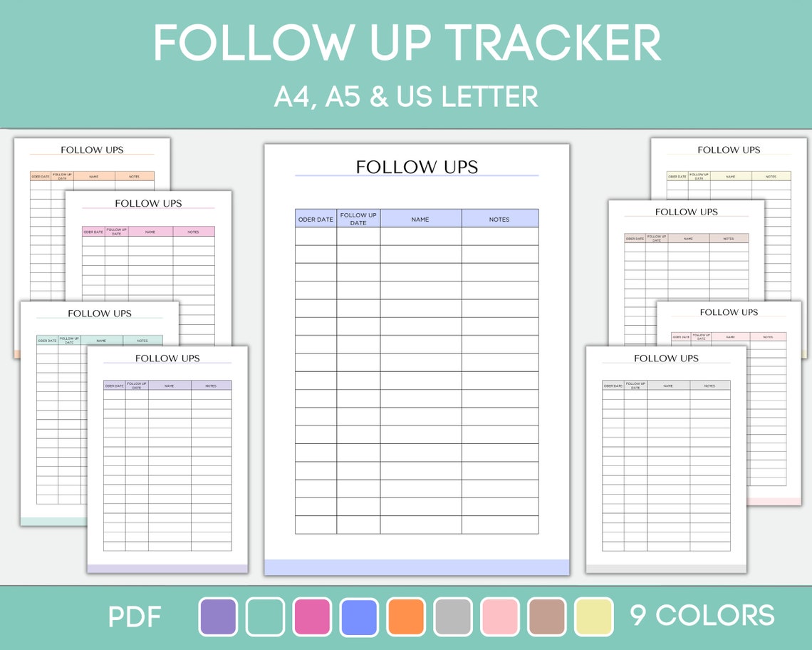 Printable Follow up Tracker, Editable Customer Tracker, Small Business ...