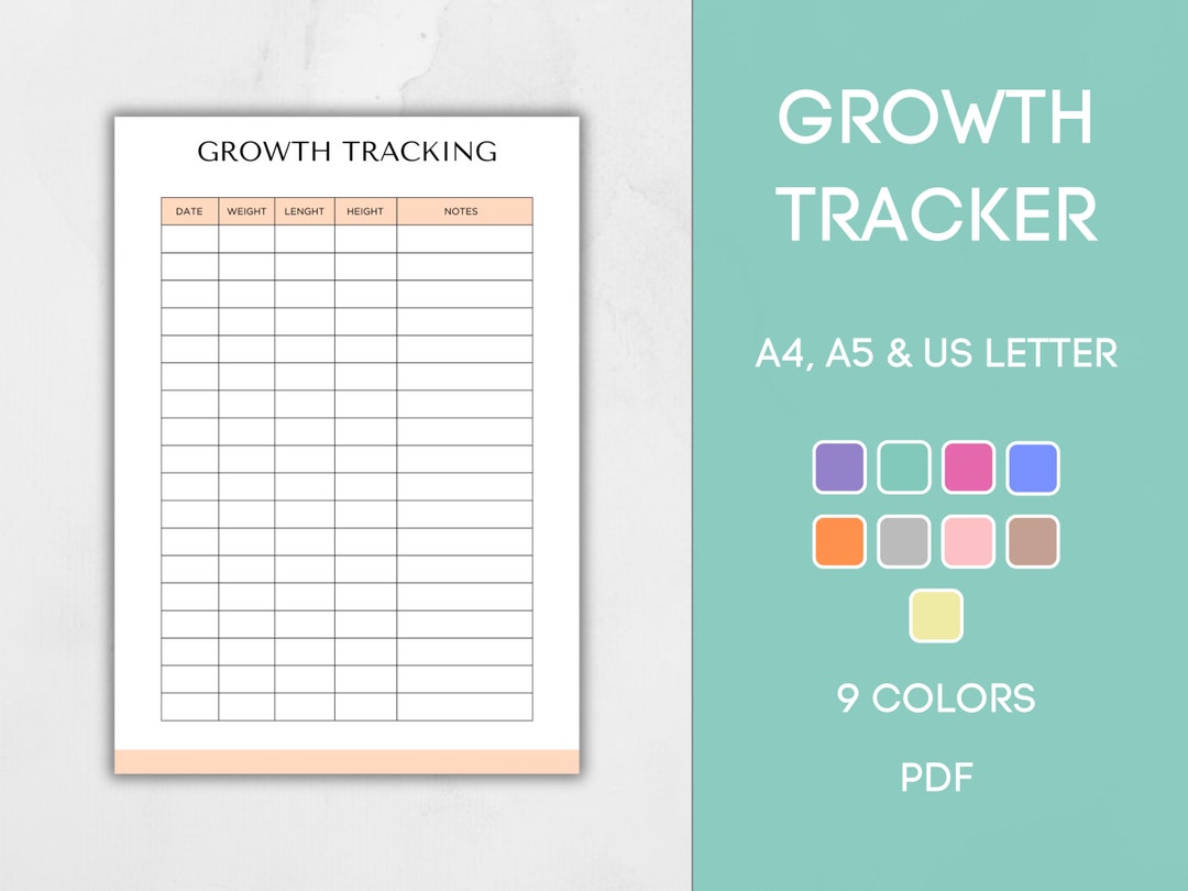 Printable Growth Tracker, Editable Pet Growth Tracker, Pet Weight ...