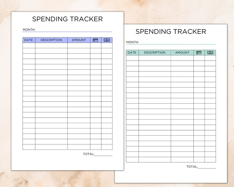Spending Tracker Printable, Expense Sheet, Budget Template, Financial ...