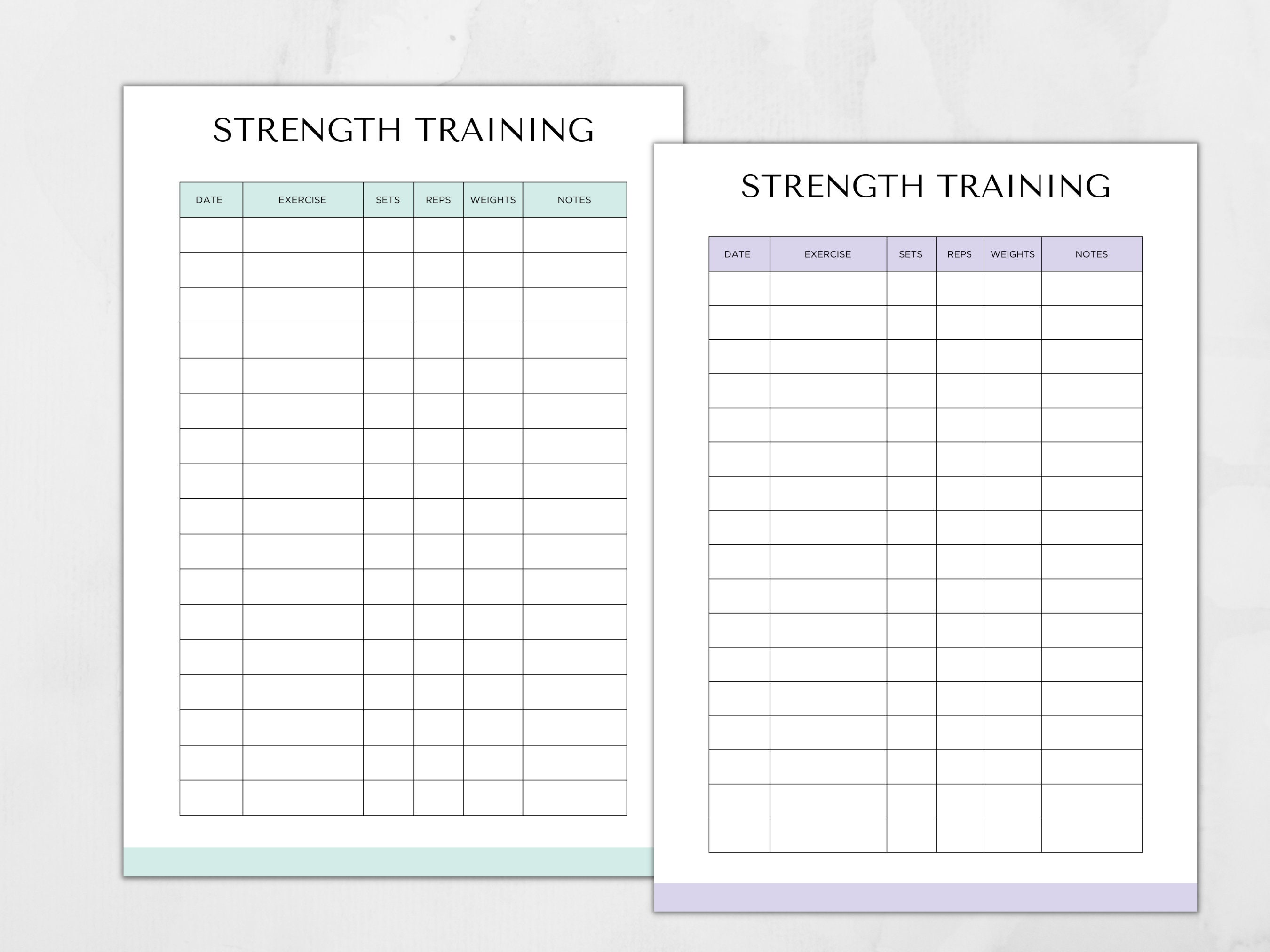 Printable Strength Training Tracker, Editable Workout Tracker, Weight ...
