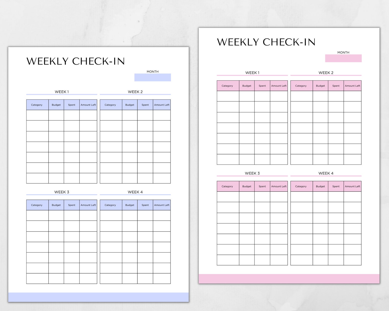 Printable Weekly Check-in Tracker, Editable, Weekly Check-in Planner ...