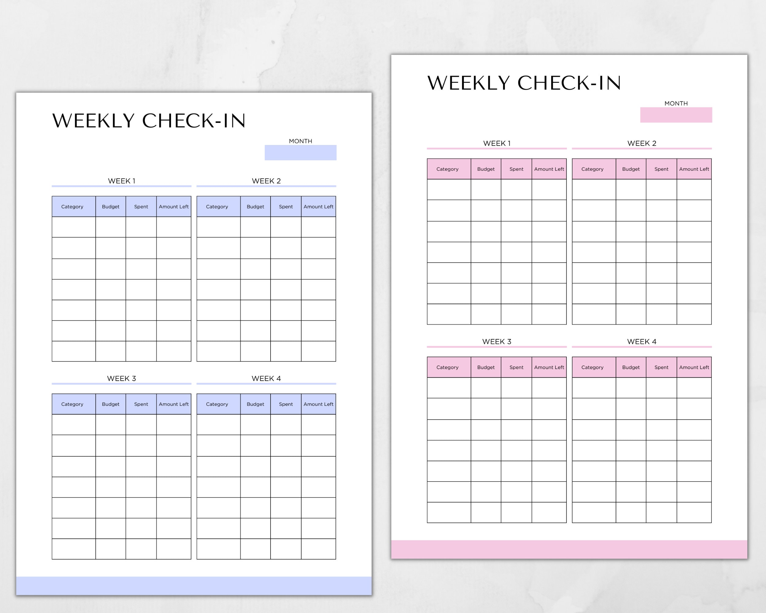 Printable Weekly Check-in Tracker, Editable, Weekly Check-in Planner ...