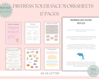 DBT Skills Cheat Sheets, DBT Worksheets Bundle Set, Therapy Coping ...