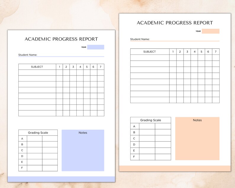 Homeschool Report Card, Printable Progress Report, Home School Academic ...