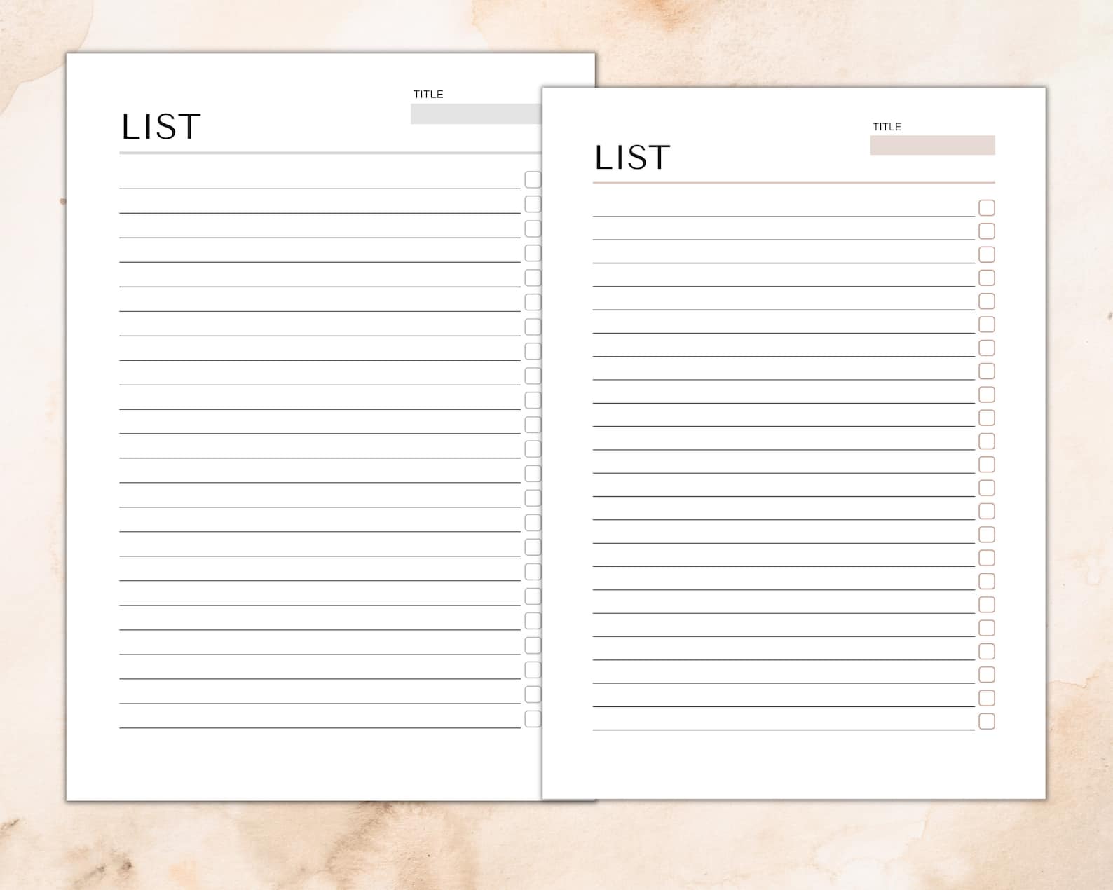 Editable and Printable Checklist Template, Simple List for Planner ...