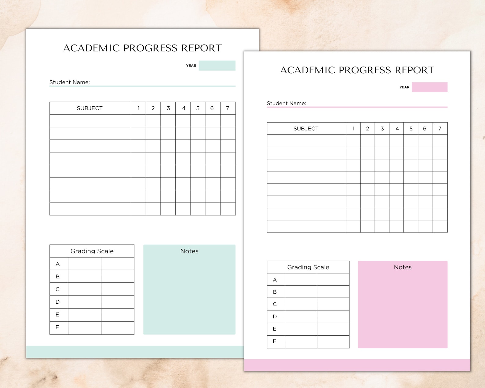 Homeschool Report Card, Printable Progress Report, Home School Academic ...