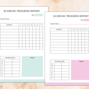 Homeschool Report Card, Printable Progress Report, Home School Academic ...