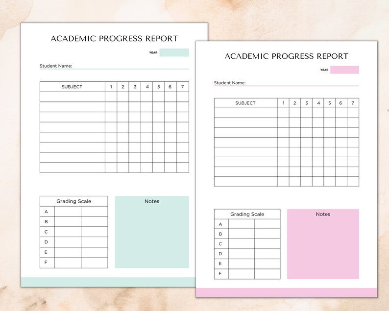 Homeschool Report Card, Printable Progress Report, Home School Academic ...