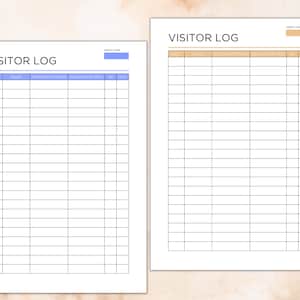 Printable Visitor Log, Visitor Log Sheet, Visitor Logbook, Visitor ...