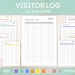 Printable Visitor Log, Visitor Log Sheet, Visitor Logbook, Visitor ...