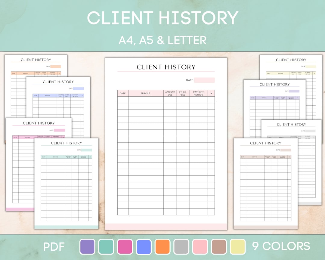 Client Payment Log, Client Book, Business Payment Sheet, Small Business ...