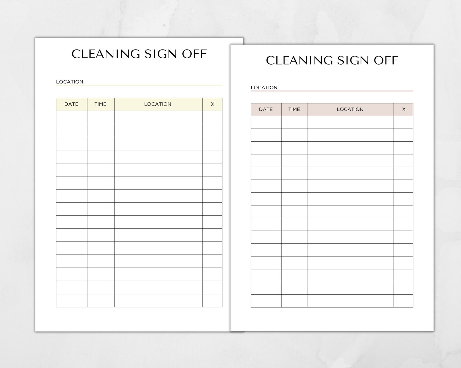Printable Cleaning Sign off Sheet, Restroom Cleaning, Bathroom Cleaner ...