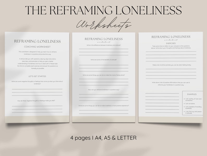 Reframing Loneliness Worksheets Done for You Course Brandable Coaching ...
