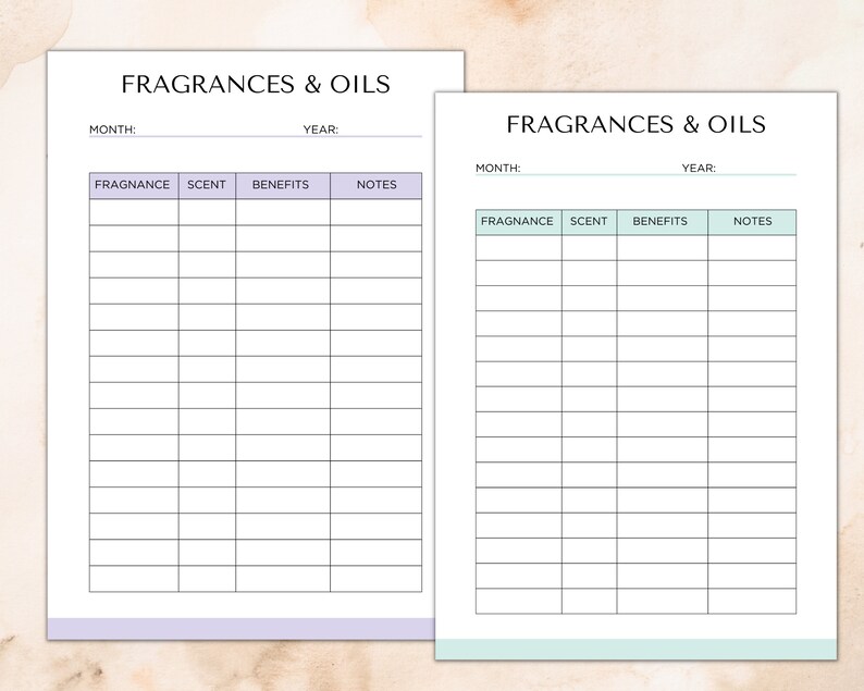 Fragrance and Oil Tracking Form, Printable DIY Candle Maker Soap, Maker ...