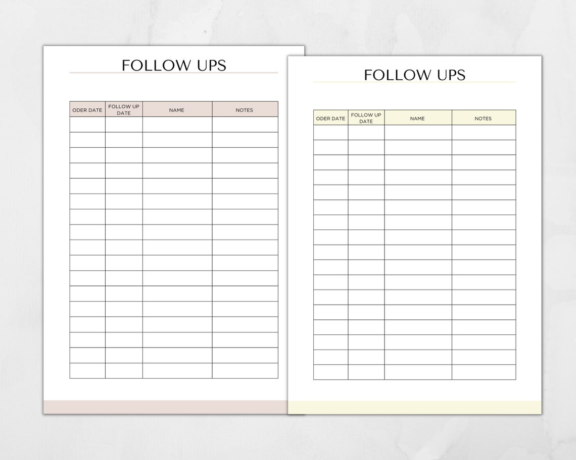 Printable Follow up Tracker, Editable Customer Tracker, Small Business ...