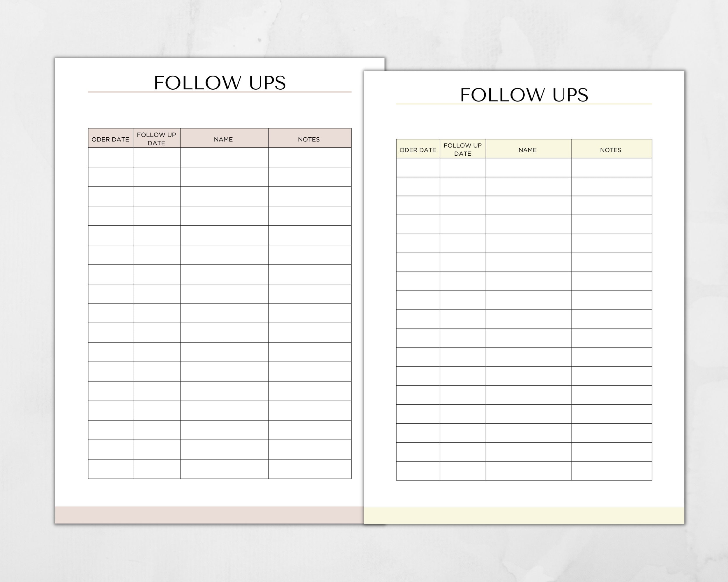 Printable Follow up Tracker, Editable Customer Tracker, Small Business ...