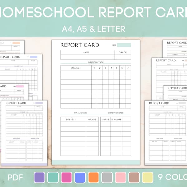 Homeschool Report Card - Etsy