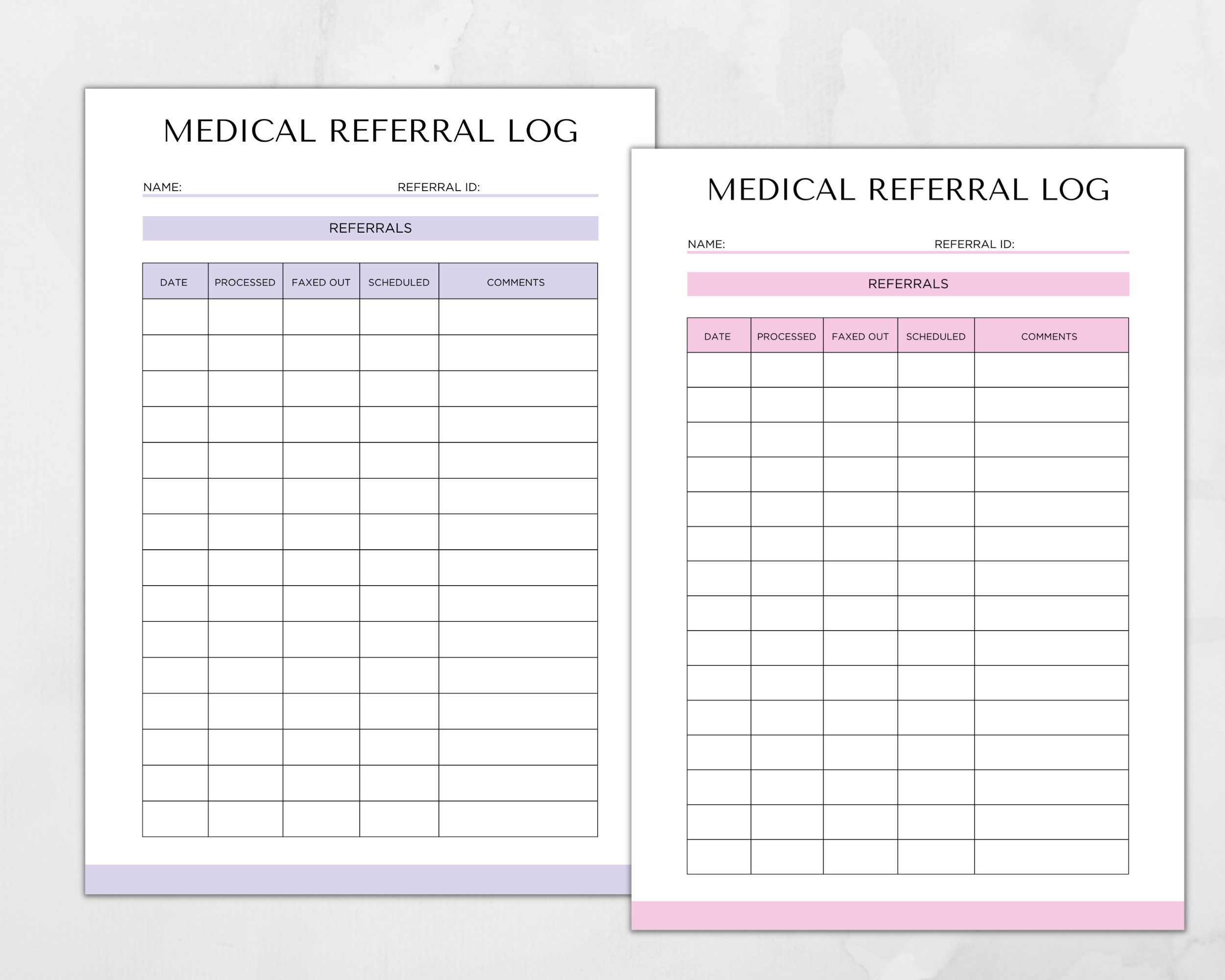 Printable Medical Referral Log, Patient Referral Tracker, Track ...