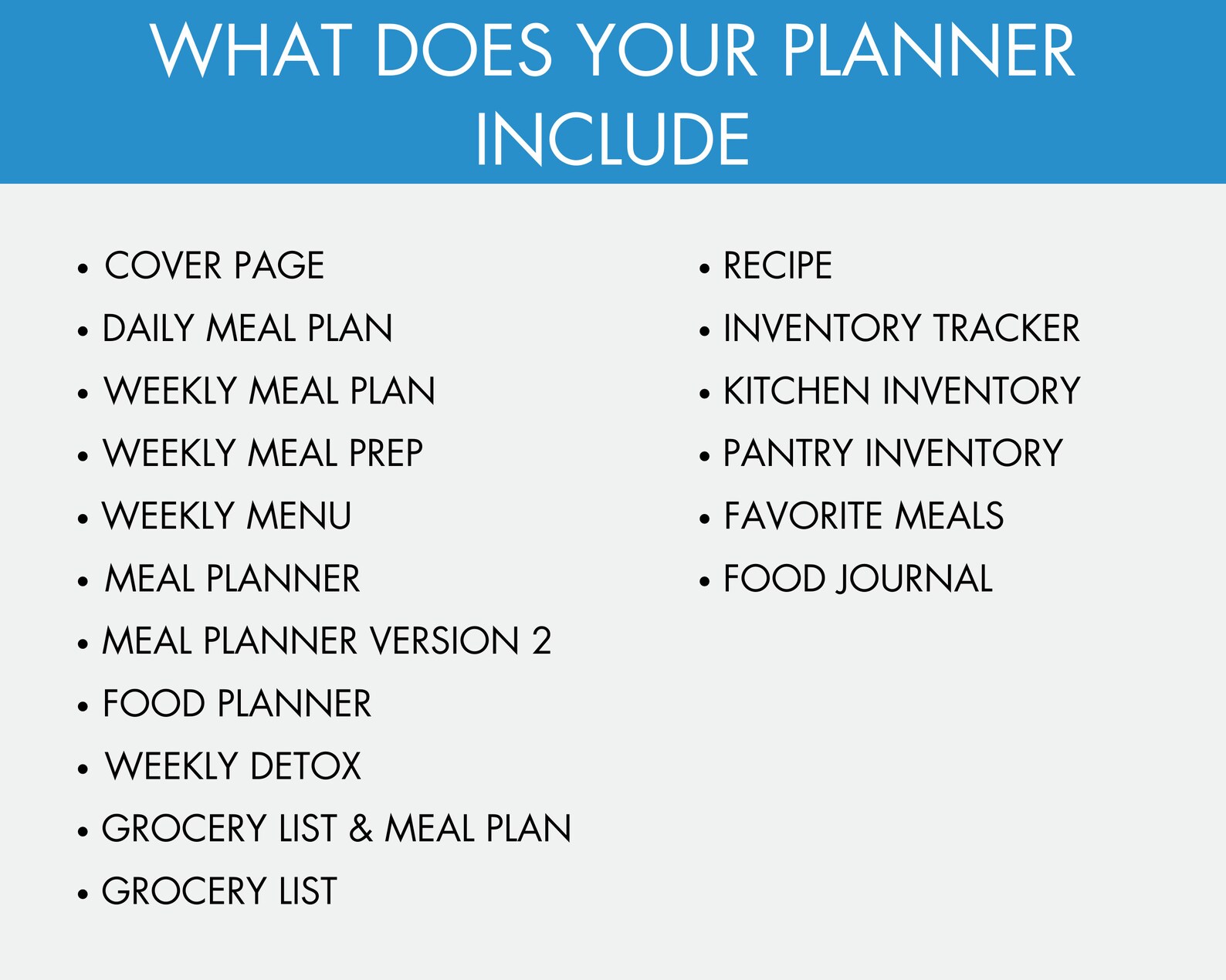 Printable Meal Planner, Weekly Meal Menu, Recipe Sheet, Daily Food ...
