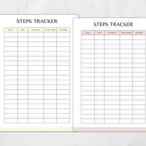 Printable Step Tracker, Editable Step Log, Walking Journal, Exercise ...