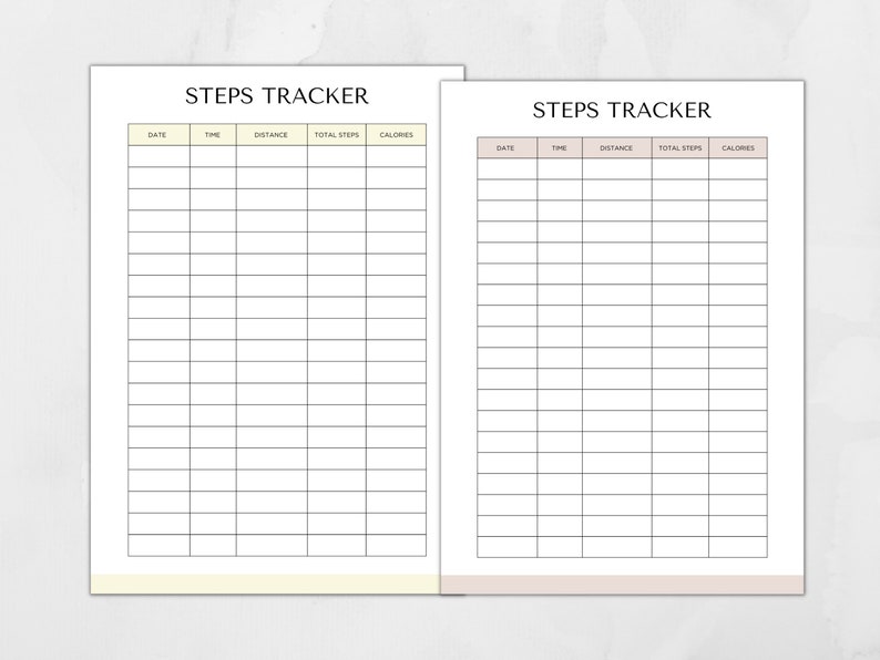 Printable Step Tracker, Editable Step Log, Walking Journal, Exercise ...