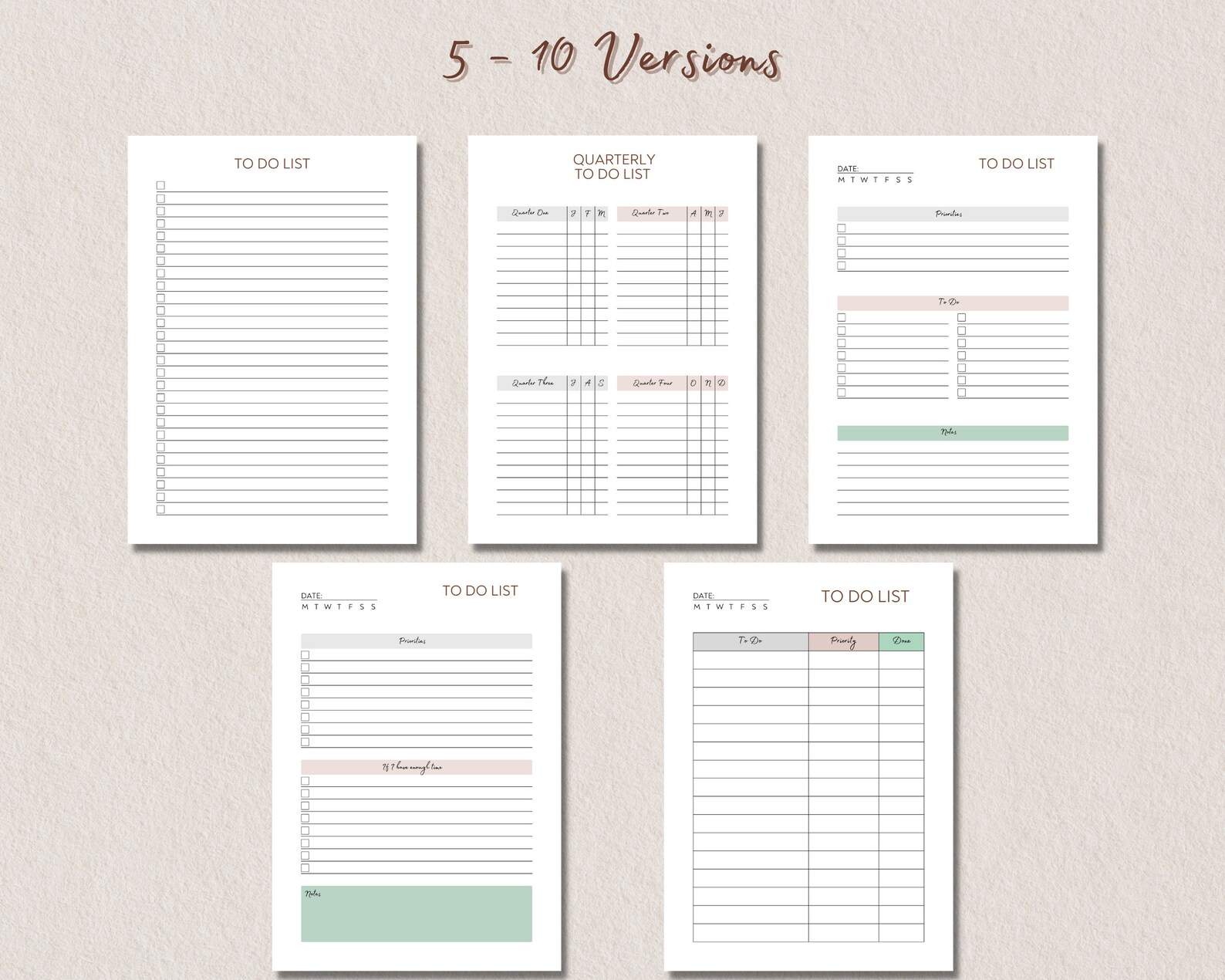 To Do Lists, Task Sheet, Printable & Editable Templates PDF, A4 A5 ...