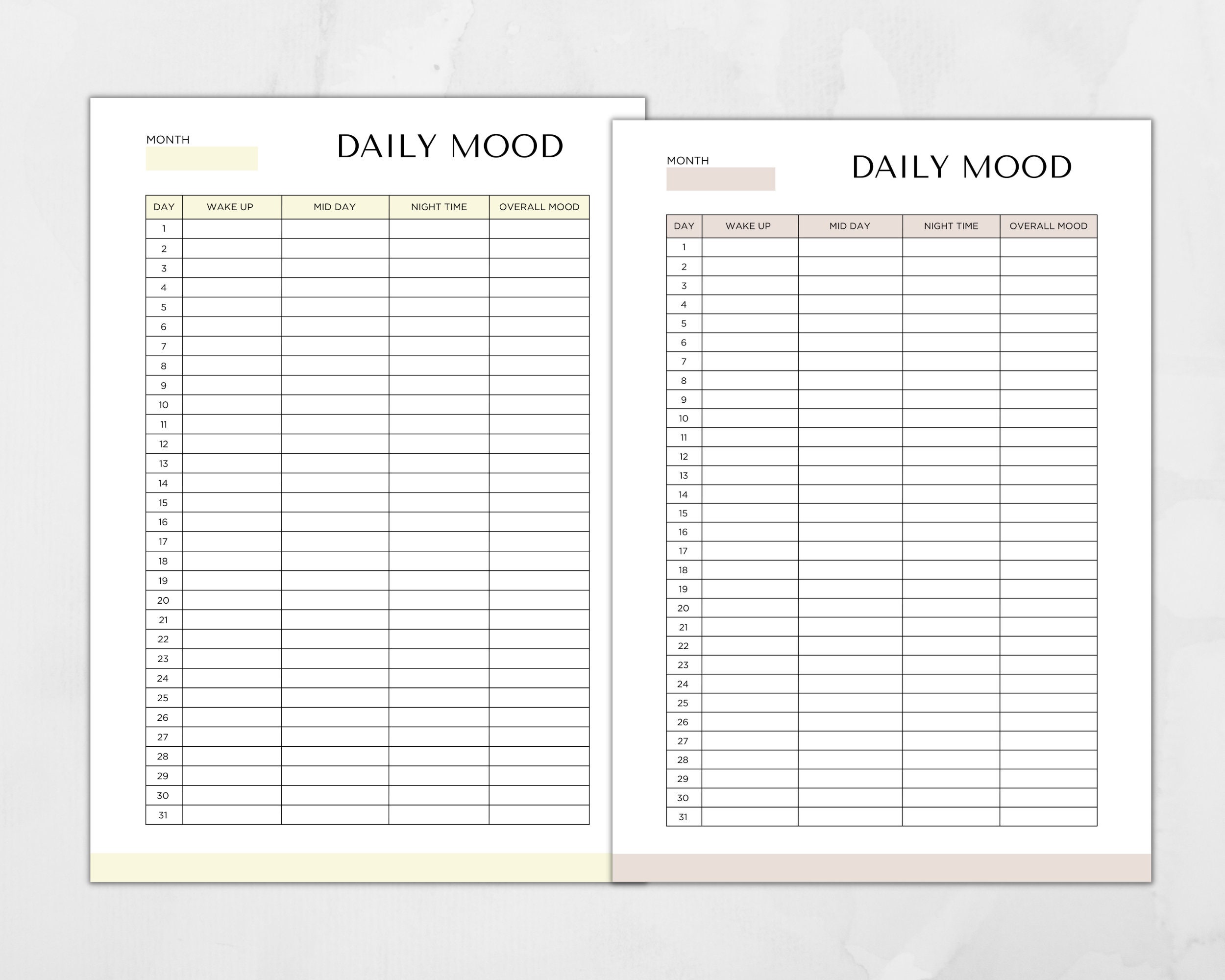 Monthly Mood Tracker Printable, Daily Mood Tracking, Editable ...