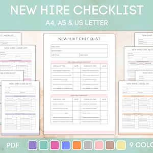 New Hire Checklist Printable, Editable Employee Onboarding Template, HR ...