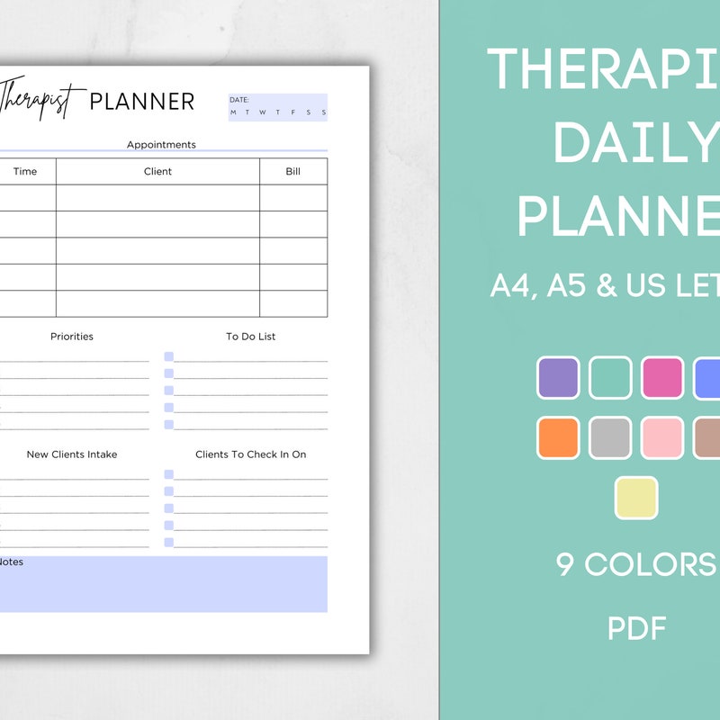 Therapy Appointment Sheet - Etsy