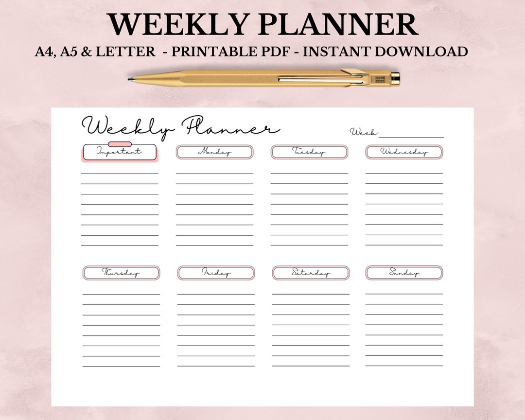 Editable and Printable Weekly Planner, Digital to Do List, Task List ...