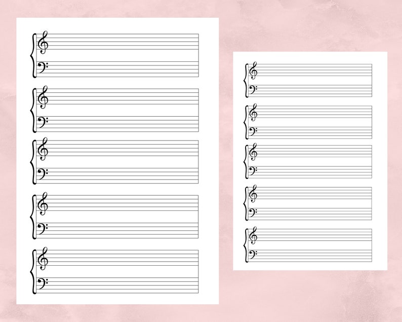Printable Sheet Music for A4 US Letter, Blank Sheet Music Printable ...