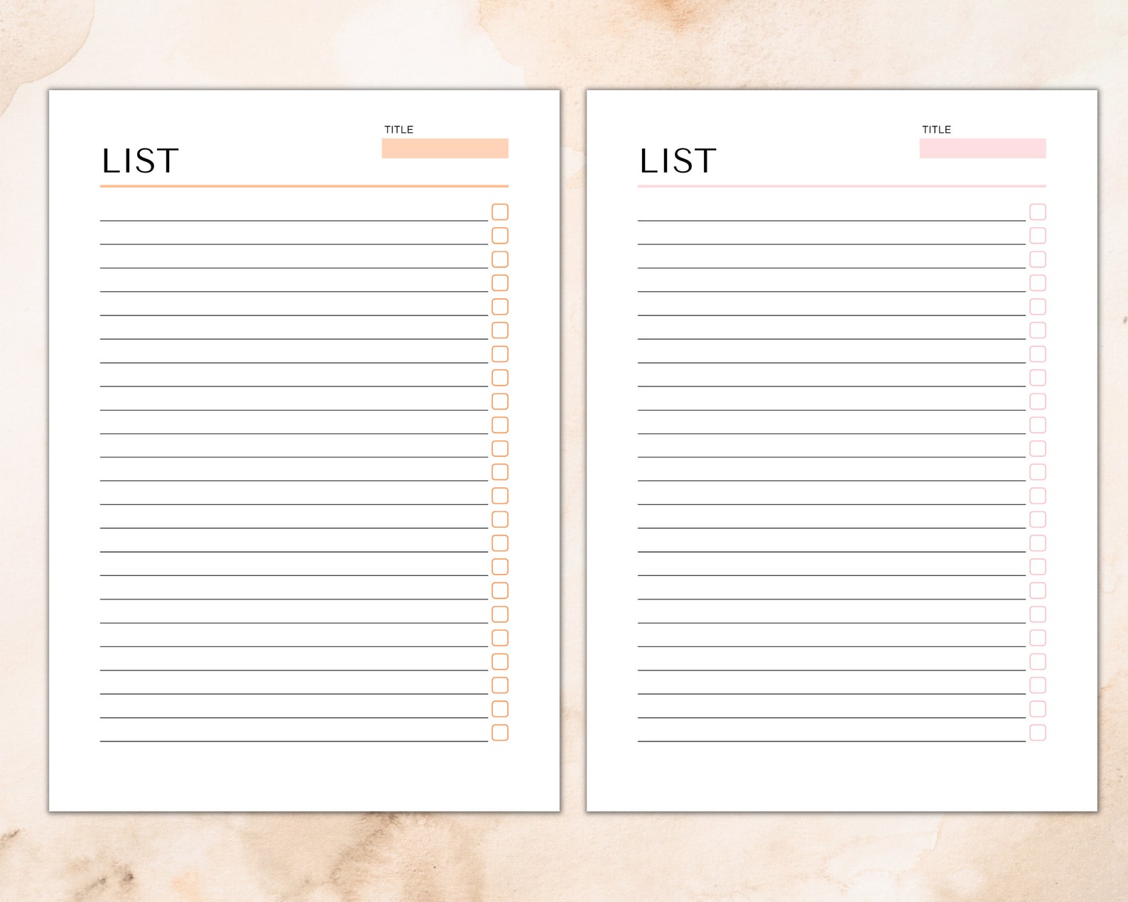 Editable and Printable Checklist Template, Simple List for Planner ...