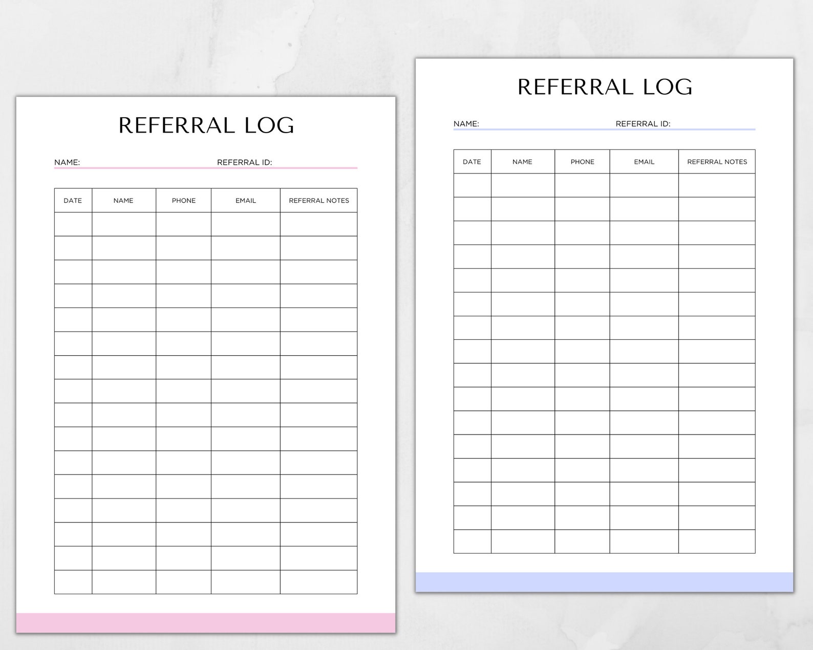 Printable Referral Log, Editable Client Referral Tracking, Referrals ...