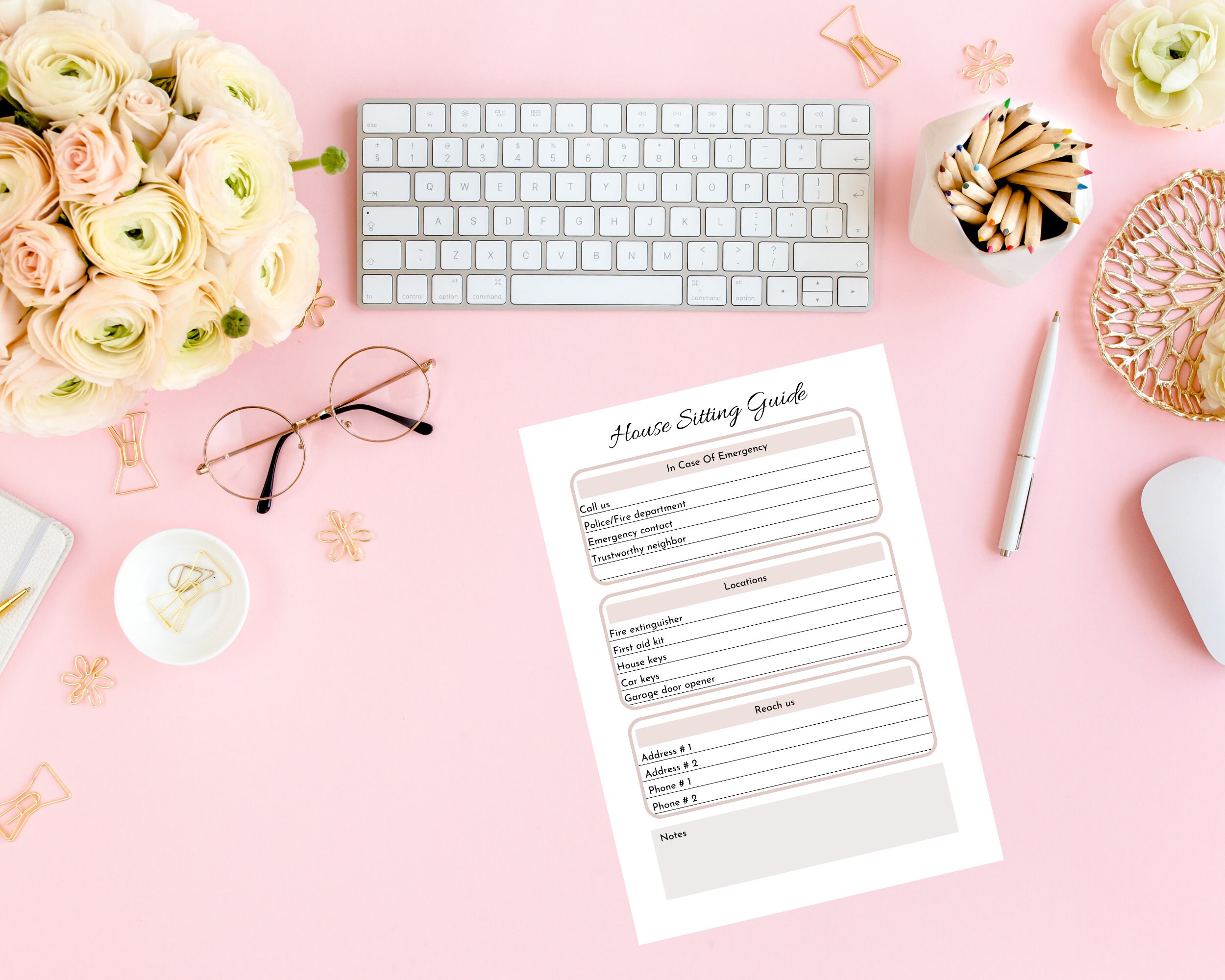 House Sitter Guide Printable and Editable, Sitter Instructions, A4 A5 ...
