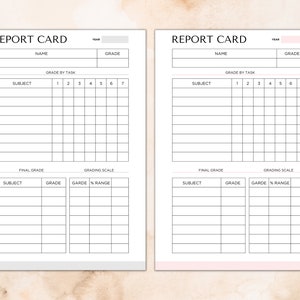 Homeschool Report Card Template, Homeschool Grade Card Sheet, Printable ...