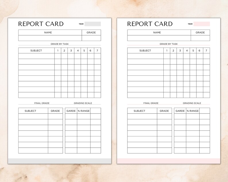 Homeschool Report Card Template, Homeschool Grade Card Sheet, Printable ...