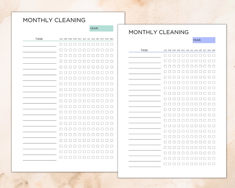 Editable and Printable Monthly Checklist, Month to Do List, Monthly ...