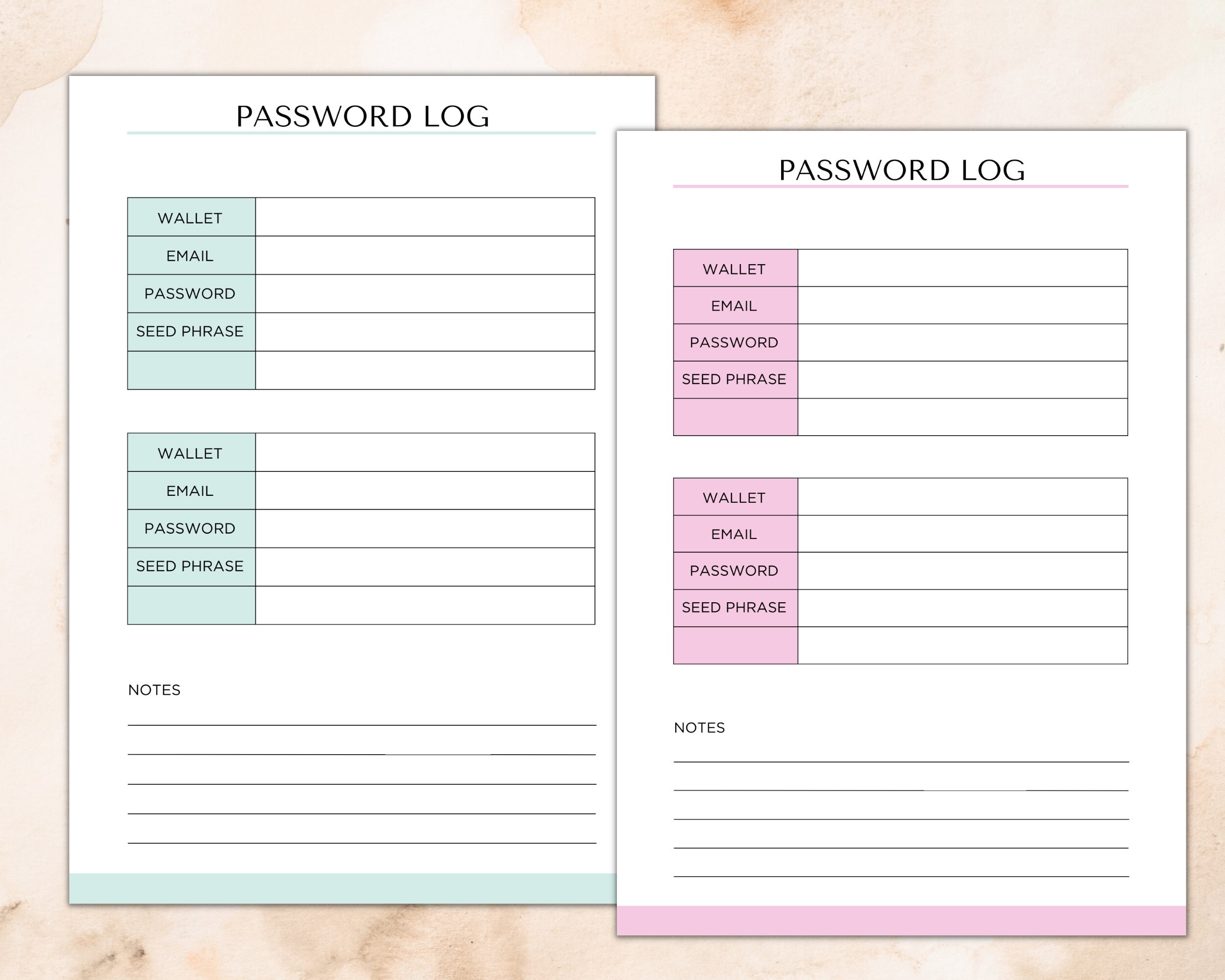 Password Tracker Printable, Editable Password Keeper, Password ...