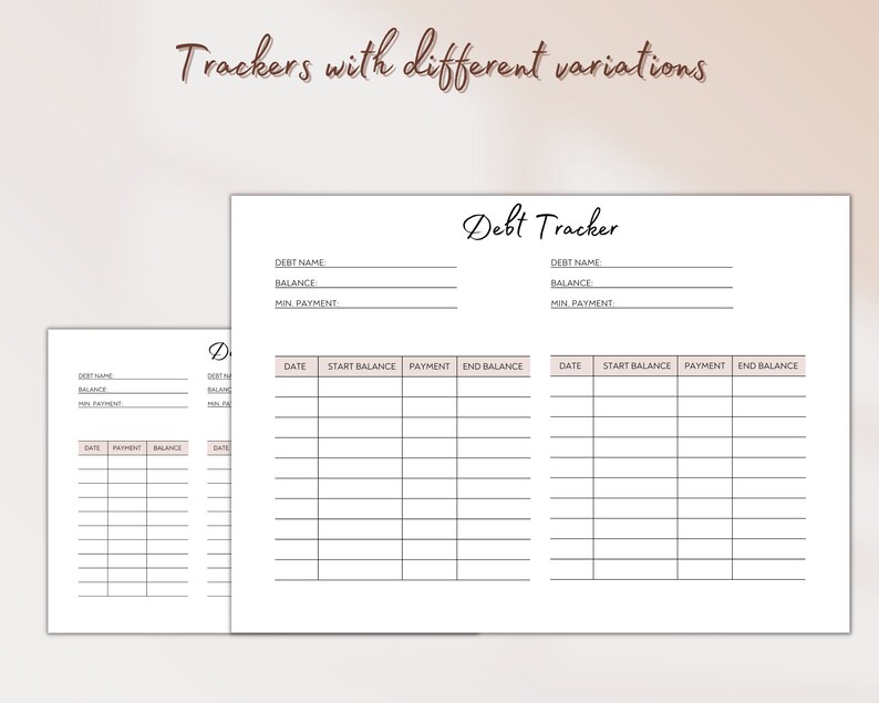 Printable Tracker Bundle Templates, Daily Mood Tracker, Debt Tracker ...