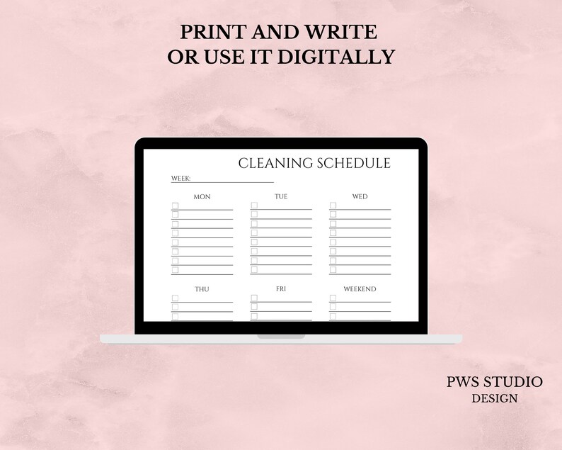 Editable Cleaning Schedule, Cleaning Planner Printable, Weekly Cleaning ...