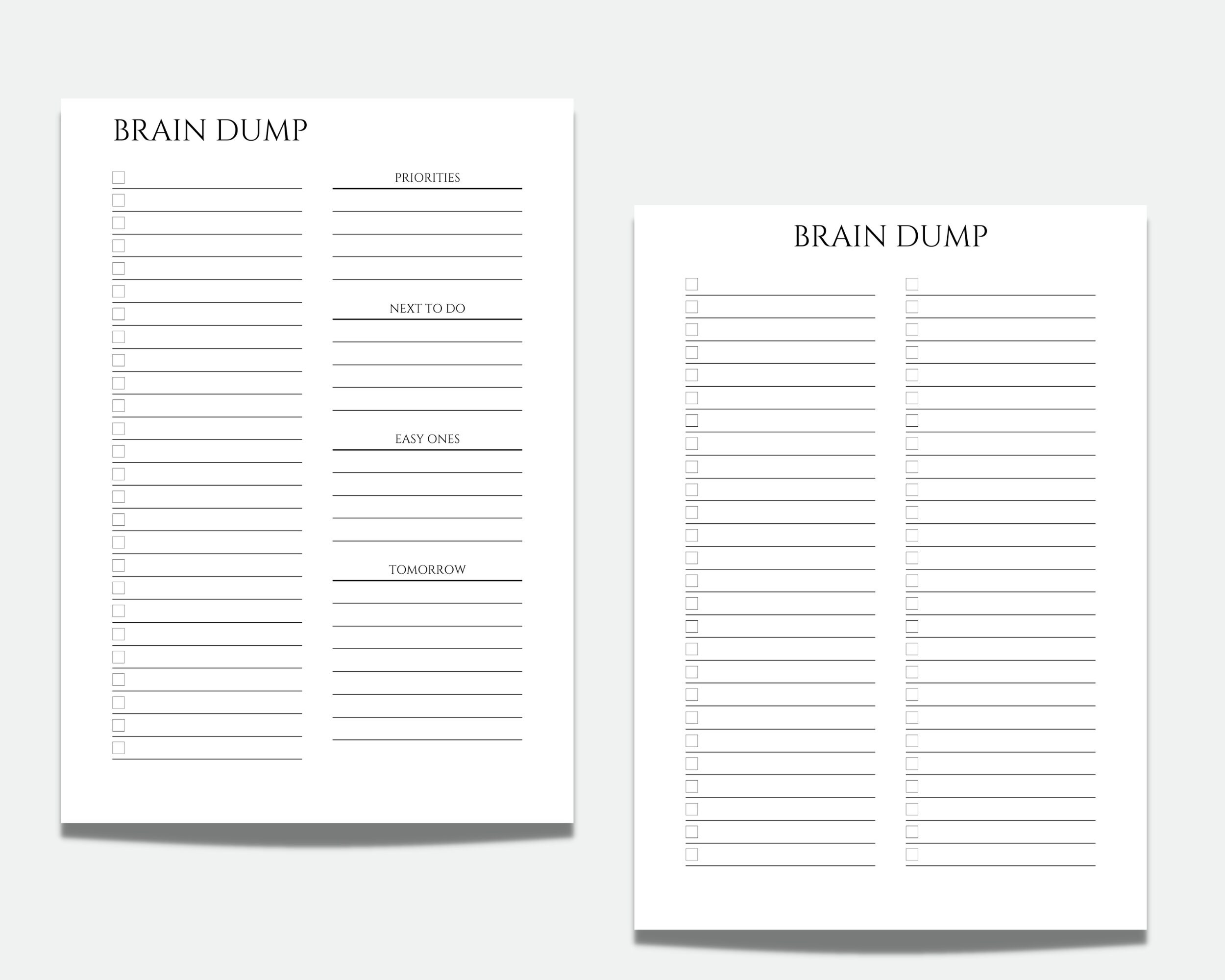 Brain Dump Printable, Thought Organizer, ADHD Brain Dump, Thought ...