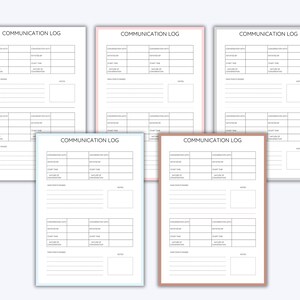 Printable Communication Log, Call Log Sheet, Parent Communication ...